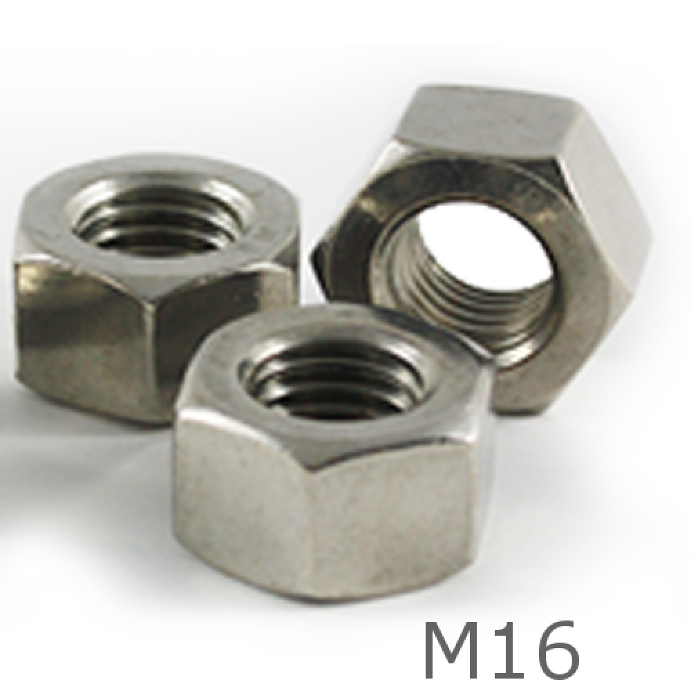 M16 Zinc Plated Hex Full Nuts - box of 100