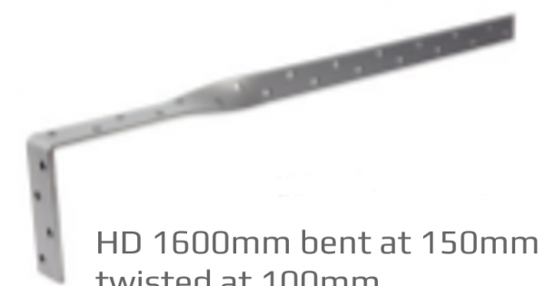 Heavy Duty Restraint Strap 1600mm Bent 150mm Twisted 100mm
